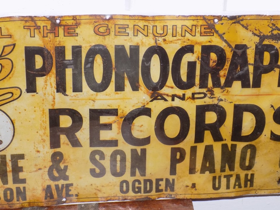 Vintage Pathe’ Phonographs and Records Ogden Utah Metal Sign | eBay