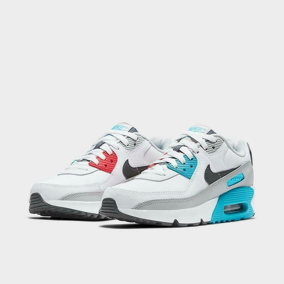 Nike Air Max 90 LTR White Chlorine Blue GS Sz 6Y Women’s Sz 7.5 CD6864 ...