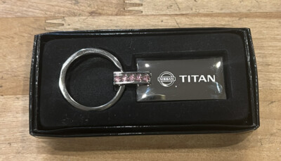 NISSAN TITAN Pink Jeweled Rectangular Silver Key Ring NEW IN BOX | eBay
