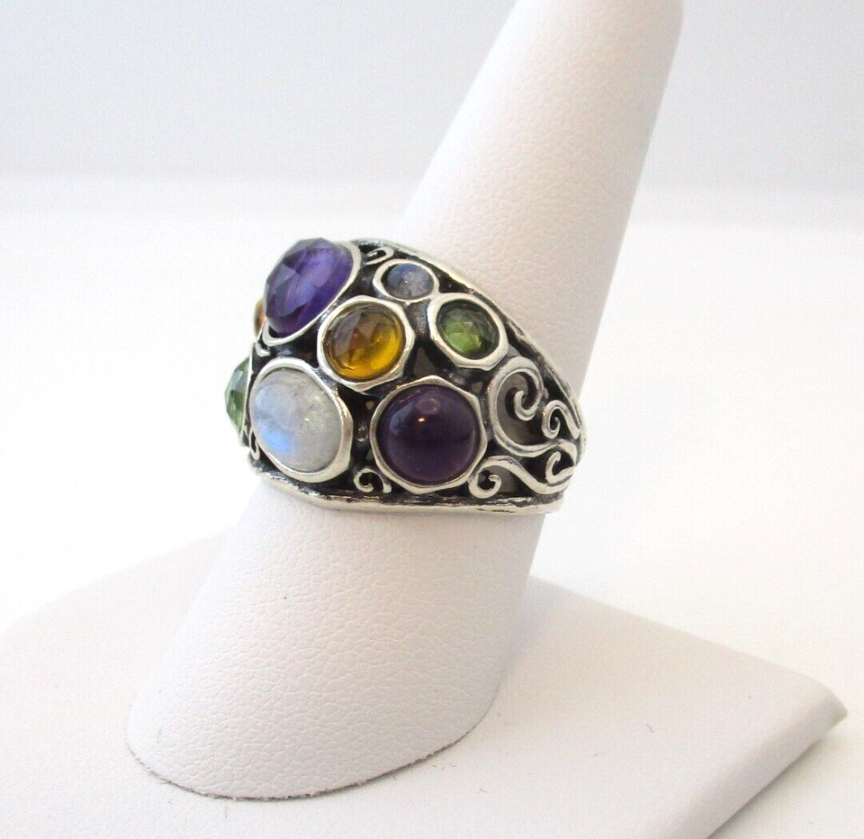Vintage Israel PZ PAZ Sterling & Multi Gemstone Ring 6318 | eBay