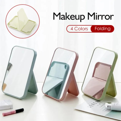 Square-Shape Hand Mirror Held Vanity Fold Mirror Standing Makeup ...