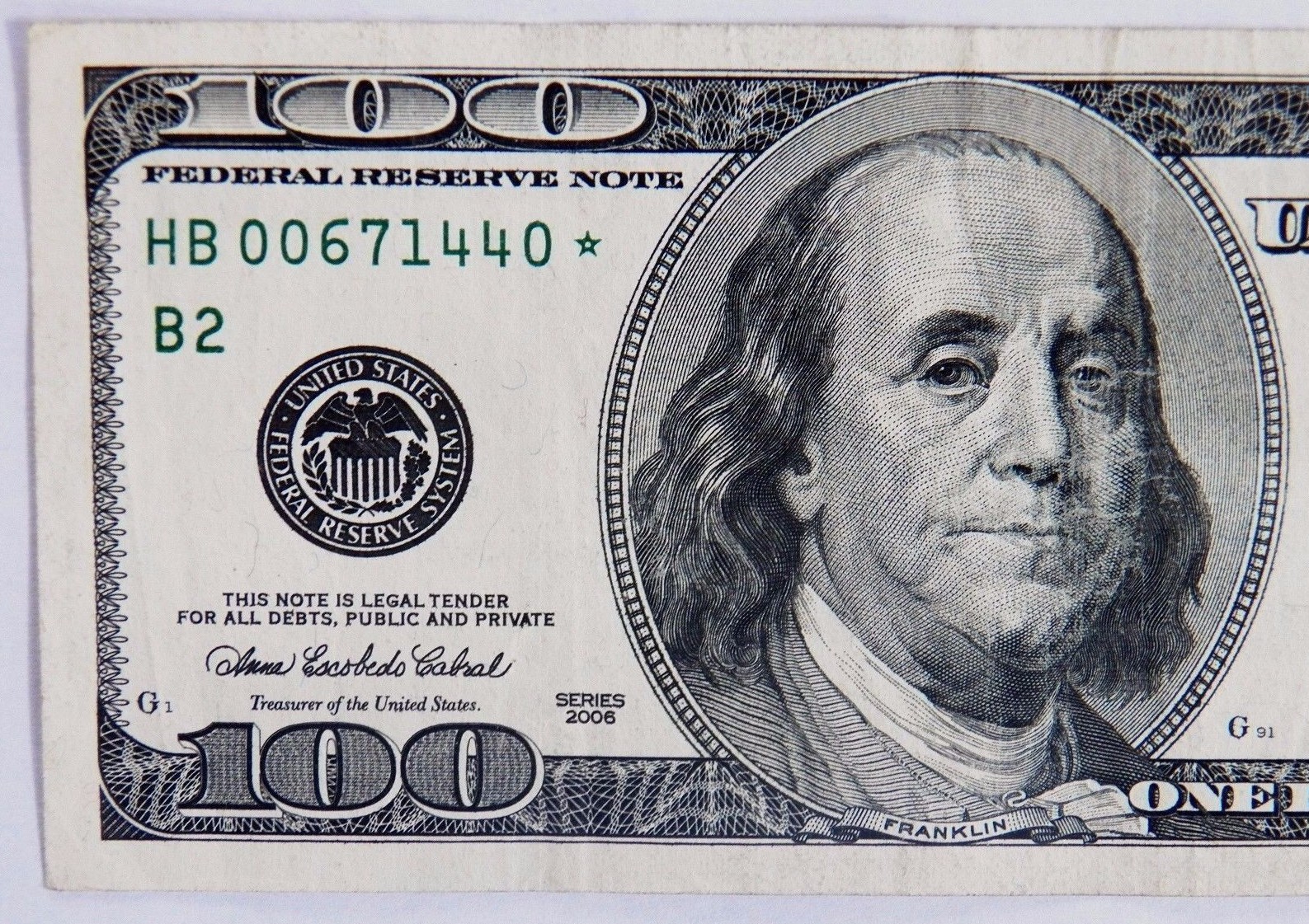 OLD-2006 $100 STAR NOTE LOW S/N HB 00671440 * Circulated Replacement U ...