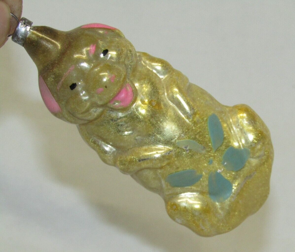 German Antique Glass Good Luck Pig Shamrock Vintage Christmas Ornament ...