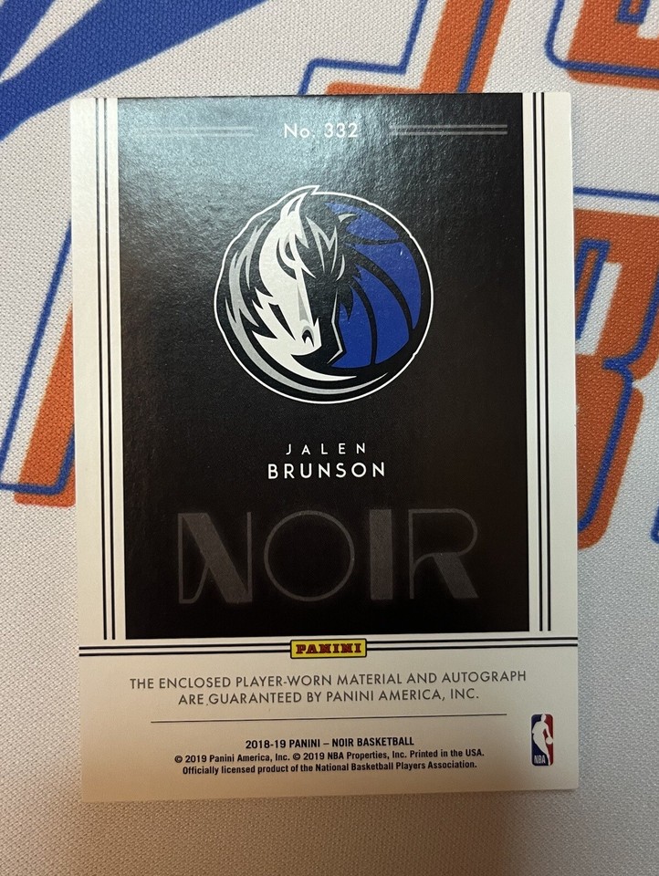 2018-19 Jalen Brunson 3 Color NOIR RPA /99 Rookie RC | eBay