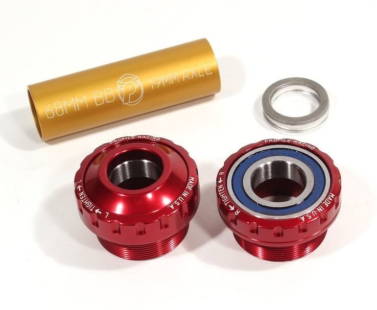 Profile Racing Outboard Euro Bottom Bracket 19mm - Red - USA Made - BMX ...