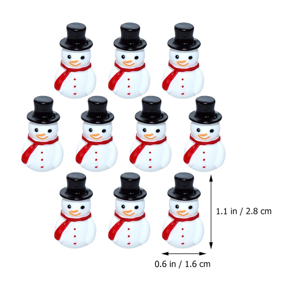 20PCS Resin Snowman Figurine Miniature Snowman Statue Xmas Snowman ...