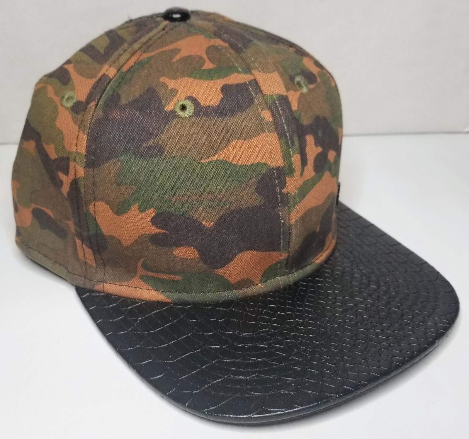 No Bad Ideas - Blank Camo Snapback Hat Cap with Leath… - Gem