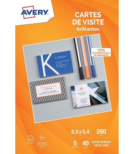 [Ref:C32028-7.FR-3] AVERY Lot de 3 C32028-7s - 40 cartes de visite ...