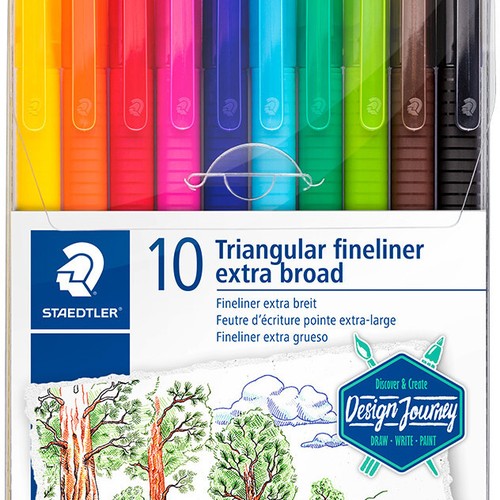 STAEDTLER Triplus Fineliner Pens - Extra Broad - Assorted Colours (Pack ...