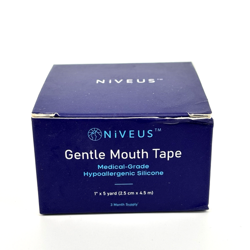 Niveus Gentle Mouth Tape Medical-Grade Hypoallergenic Silicone 1" x 5 ...