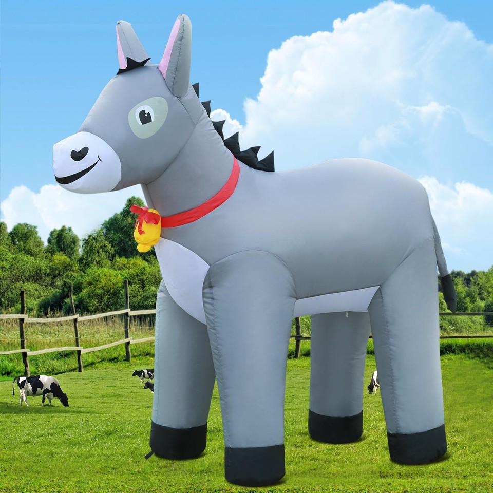 6FT Donkey Inflatables Christmas, Blow up Animals Cute, Decorations ...