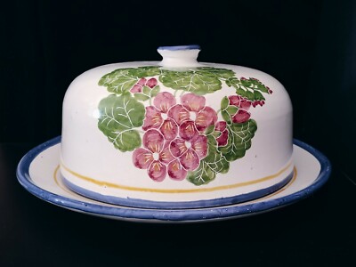 Vintage MM Portugal Pottery Red Ware Serving Plate Platter W/ Dome ...