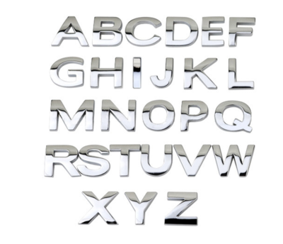 Chrome Car Lettering 40x Chrome 3D Car Sticker Alphabet Letter Number ...