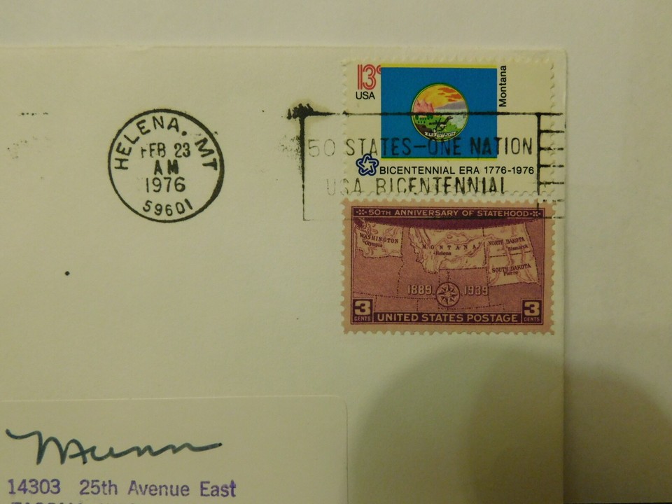 FIRST DAY ISSUE STAMP MONTANA STATE 1976 BICENTENNIAL 2 STAMP | eBay