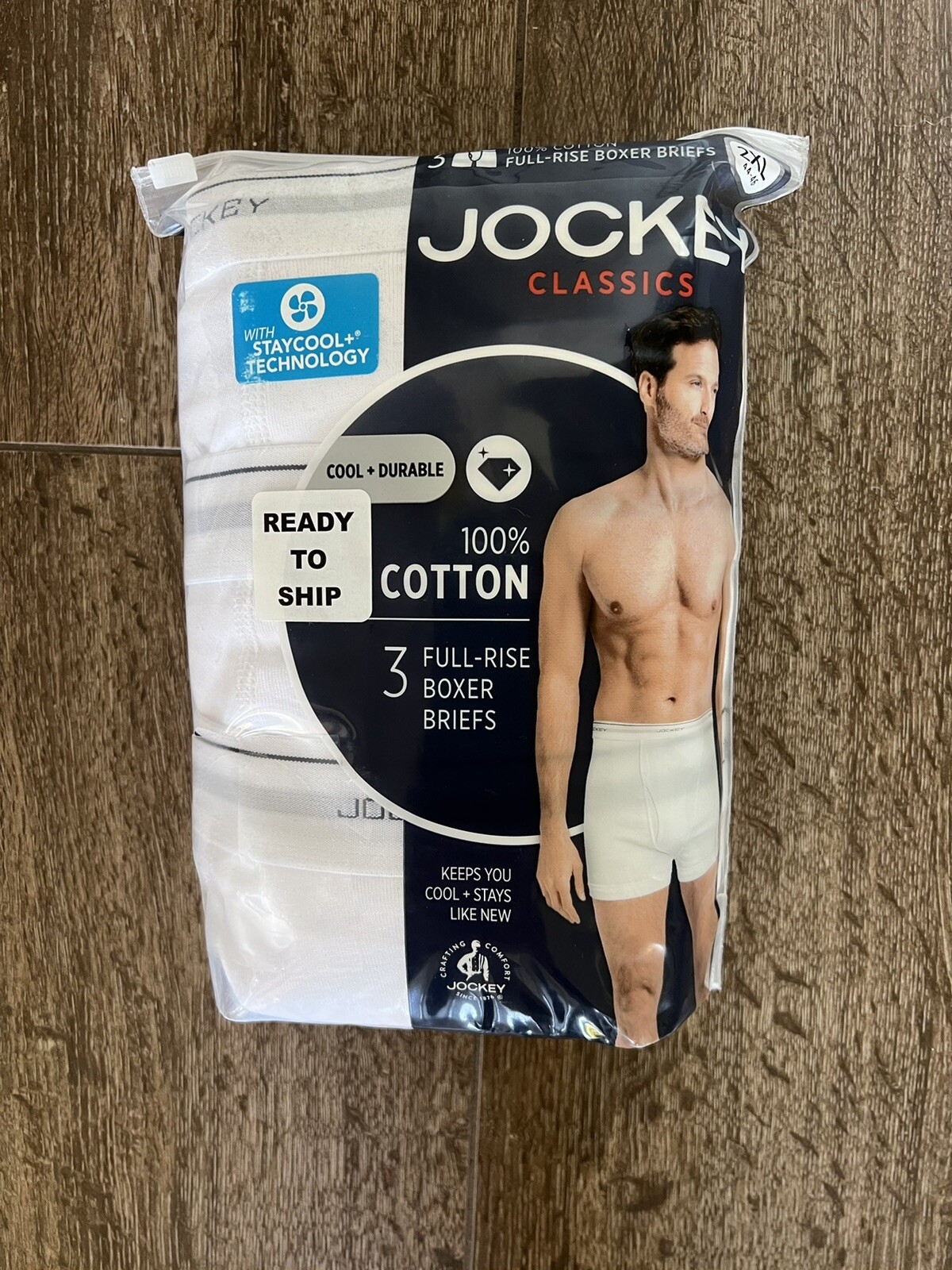 New Jockey Classics White 100% Cotton Full-Rise Boxer Briefs 3 Pack 2XL ...
