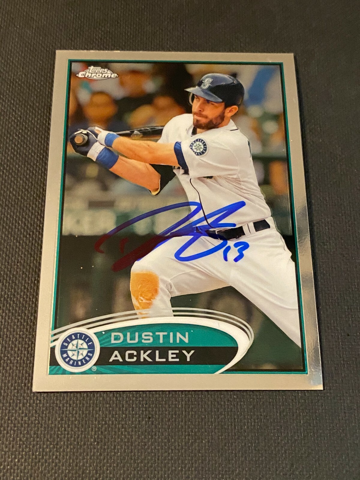 Dustin Ackley Signed 2012 Topps Chrome Card Auto Seattle Mariners ...