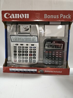 Canon Calculators P27-DH & WS-112H 2-Color Mini Desktop Printing Bonus ...