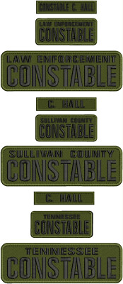 SULLIVAN COUNTY CONSTABLE EMBROIDERY PATCH 3X10 2X5 AND 1X5 HOOK ON ...