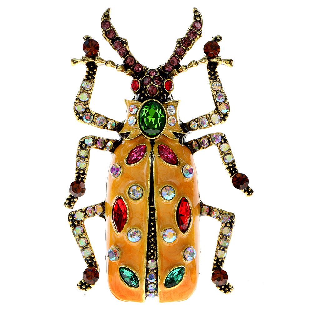 Enamel Bug Beetle Brooches Pin Women Creative Fashion Insect Design ...