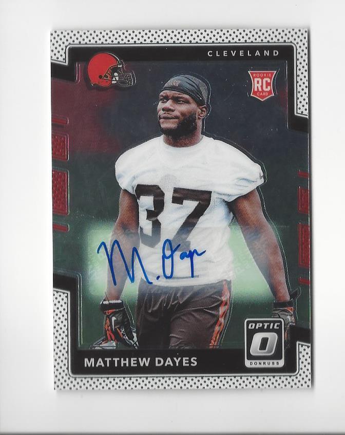 2017 Donruss Optic #109 Matthew Dayes Rookie AUTOGRAPH Browns | eBay