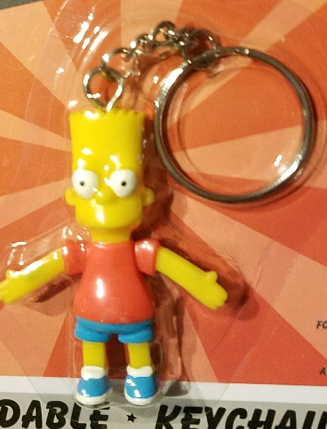 THE SIMPSONS BART 2.5" BENDIE BENDABLE POSEABLE KEYCHAIN 2003 MOC NJ ...