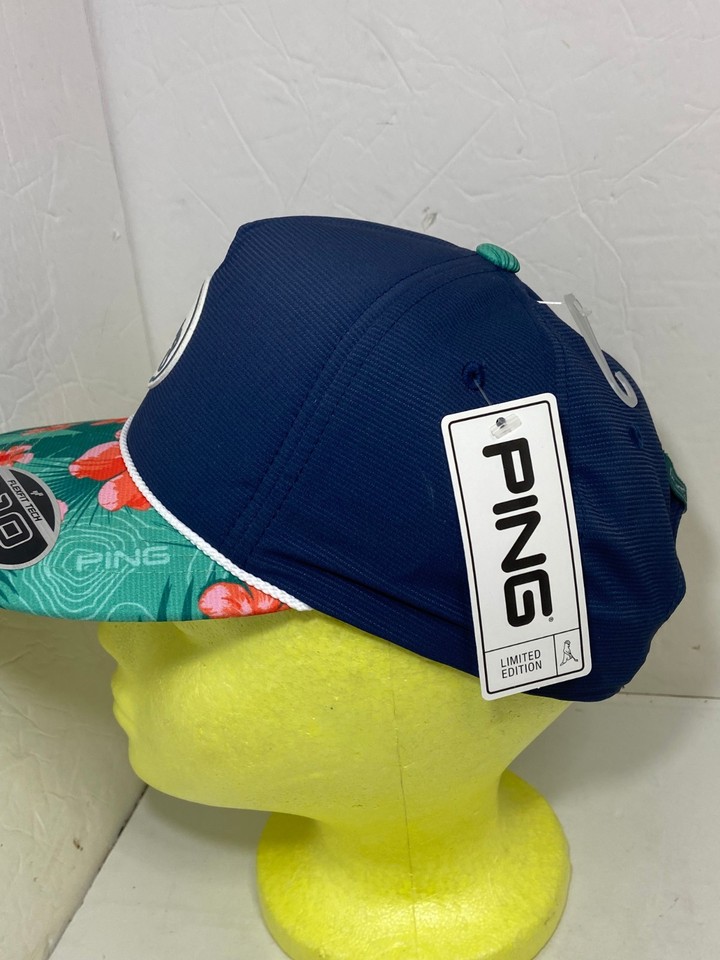 NAVY BLUE FLORAL HAWAIIAN HIBISCUS FLOWER PING GOLF PLAY YOUR BEST PUA ...