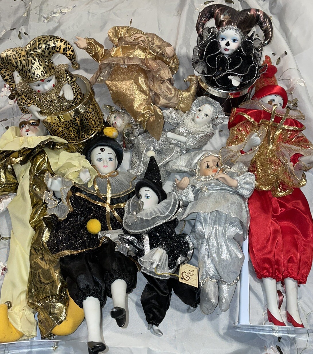 Harlequin Jester Clown Doll Mardi Gras Porcelain Lot | eBay