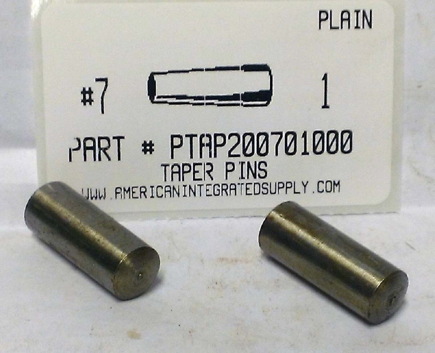 #7X1" TAPER PINS STEEL PLAIN .409" LARGE END DIAMETER (5) | eBay