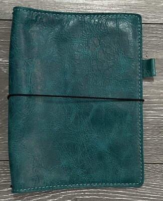 CHIC SPARROW 8.75”x6.5” Leather Notebook Cover + 4 Notebooks Teal USA ...
