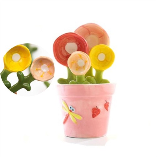 Multicolor Measuring Spoons and Cups Set Sunflowers Measuring Spoon ...