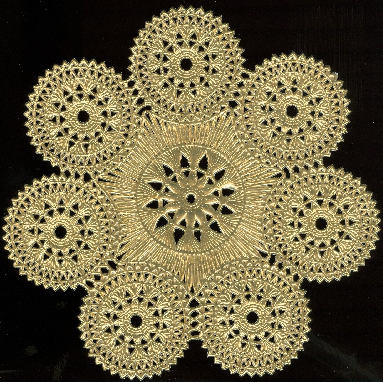 German Dresden Die Cut Victorian Gold Paper XLg. Rosette Victorian ...