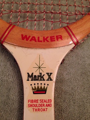 Vintage Johnny Walker Mark X Tennis Racket Brown White Balls Net Court ...