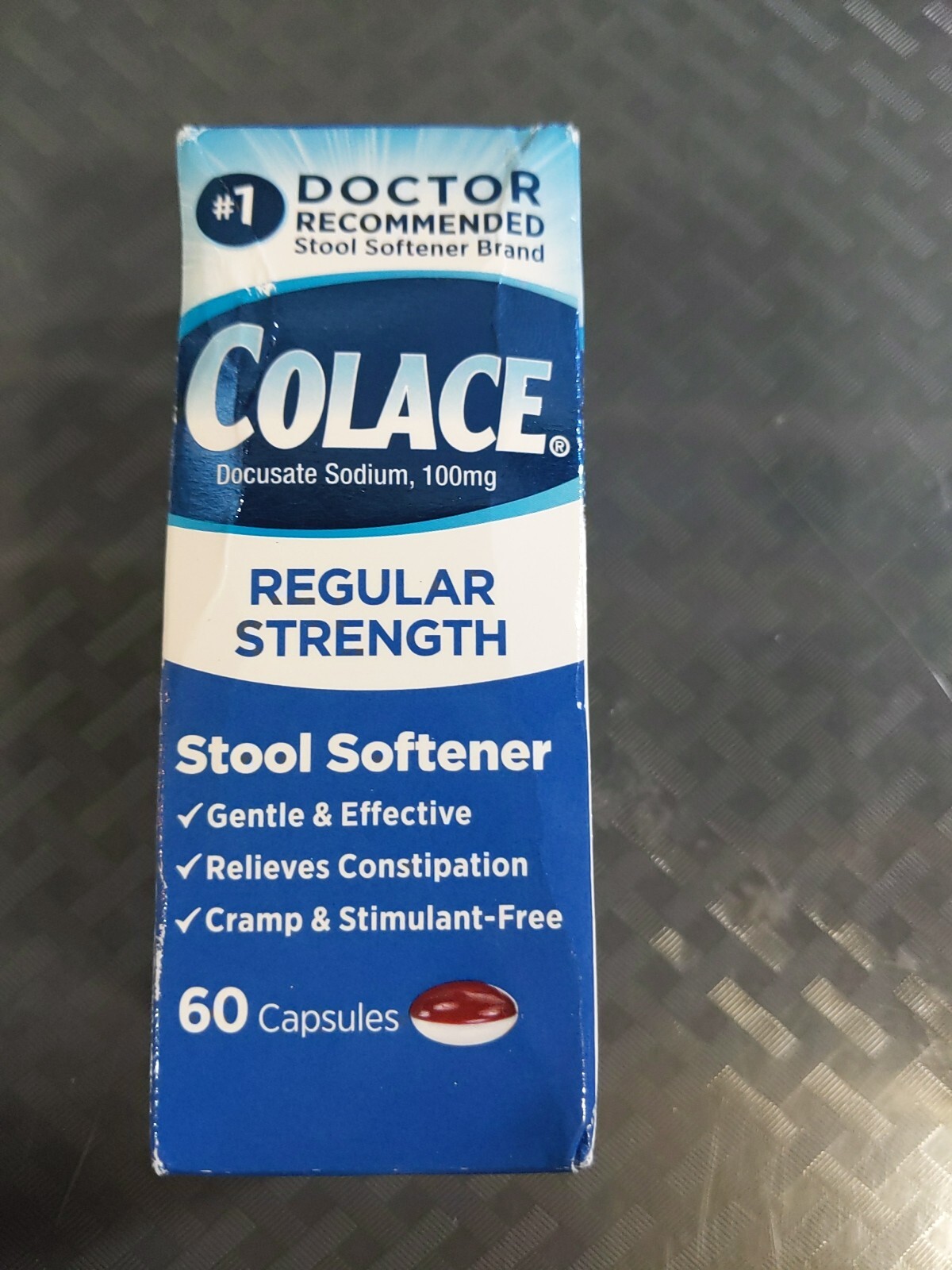 Colace Docusate Sodium Regular Strength Stool Softener 100 mg 60 Caps ...
