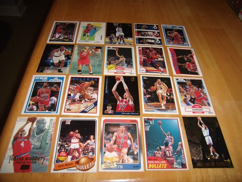 WASHINGTON BULLETS CARD LOT-ELVIN HAYES, CHRIS WEBBER , MUGGSEY BOGUES ...