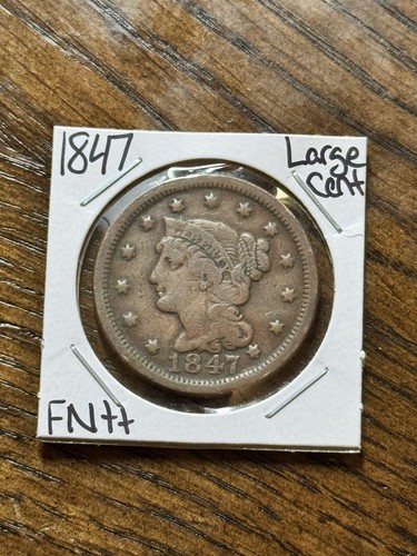 1847 Braided Hair Large Cent FN Fine U.S. 1c Type Coin (Raw18630) | eBay