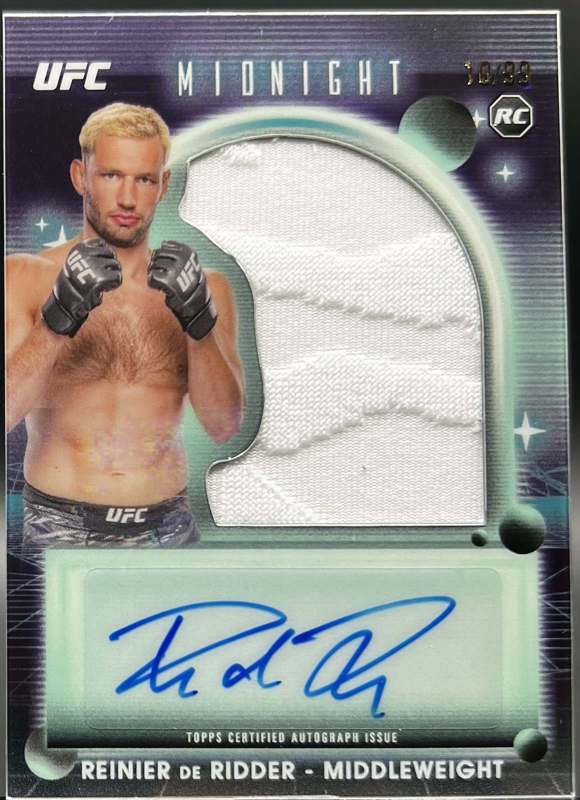 2025 Topps Midnight UFC Reinier de Ridder RC RPA Patch Relic Auto ...
