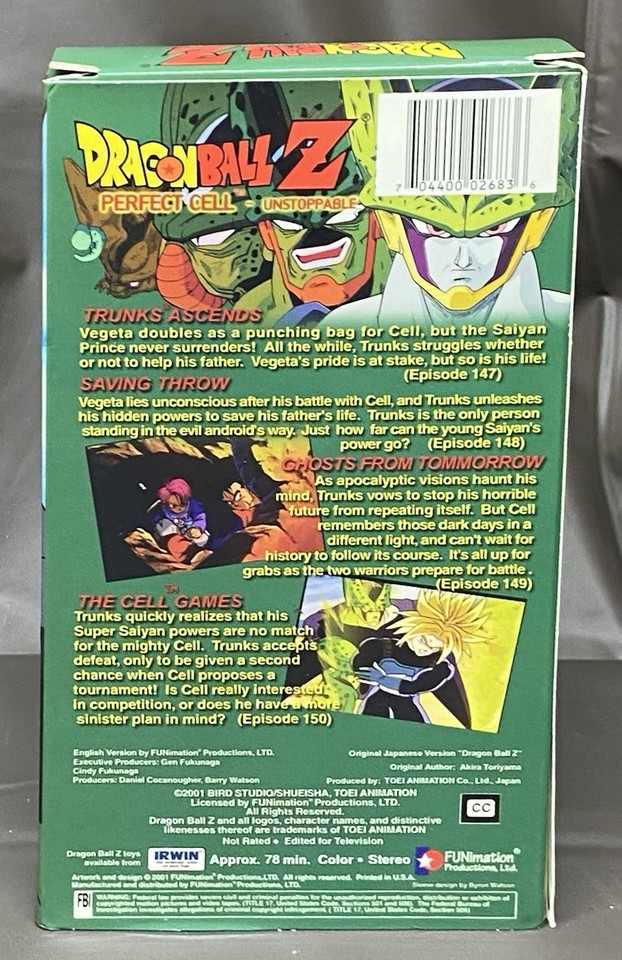 Dragonball Z Unstoppable Edited VHS Perfect Cell Saga DBZ Toriyama ...