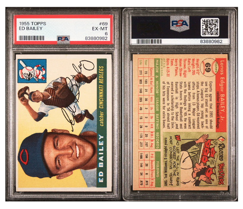 1955 TOPPS ED BAILEY BASEBALL CARD*# 69* PSA 6*EXCELLENT / MINT ...