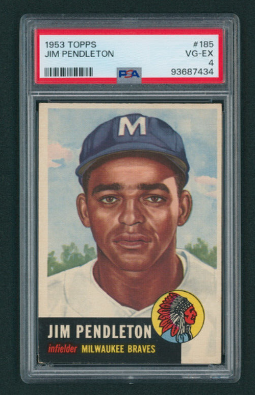 1953 Topps Jim Pendleton #185 PSA 4 VG-EX MILWAUKEE BRAVES IF NEWEST QR ...