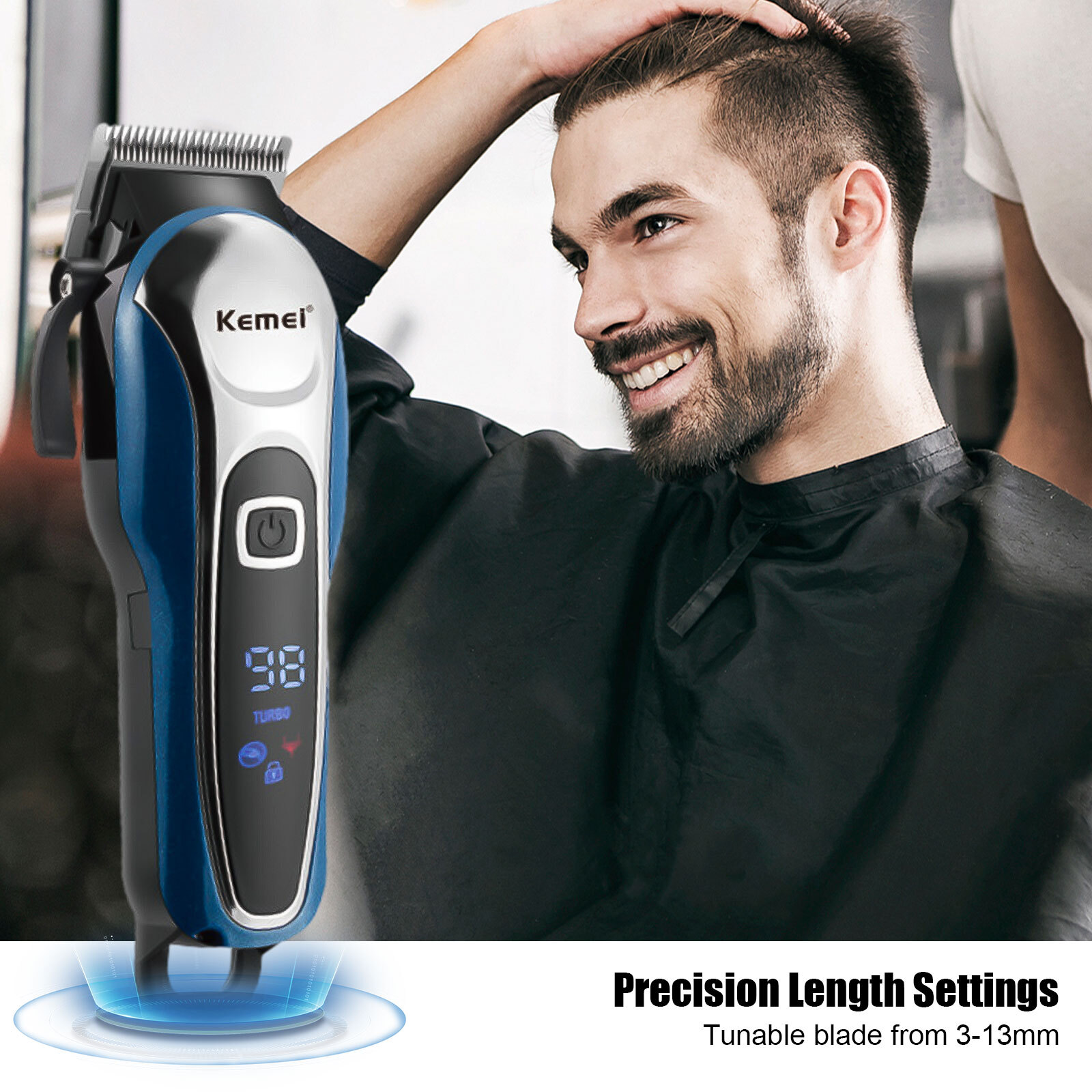 Kemei KM-1986 All-metal Professional Cordless Hair Trimmer - Gold for ...