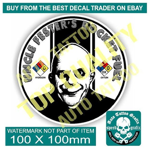 UNCLE FESTER'S ROCKET FUEL Decal Sticker Man Cave Rat Rod Hot Rod Decal ...