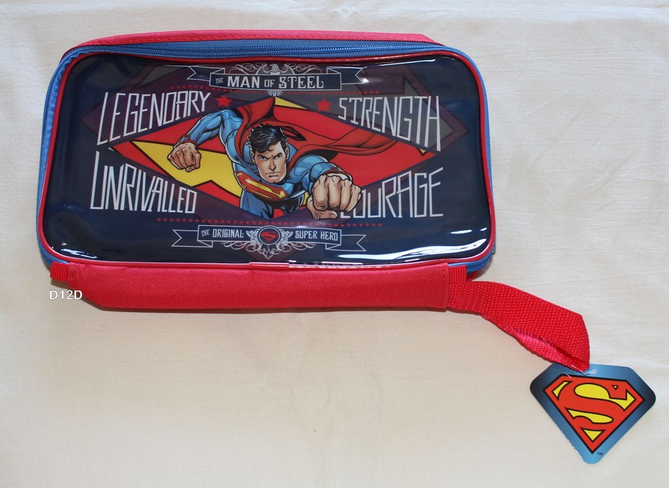DC Comics Superman Kids Red Blue Printed Insulated Lunch Box Cooler Bag ...