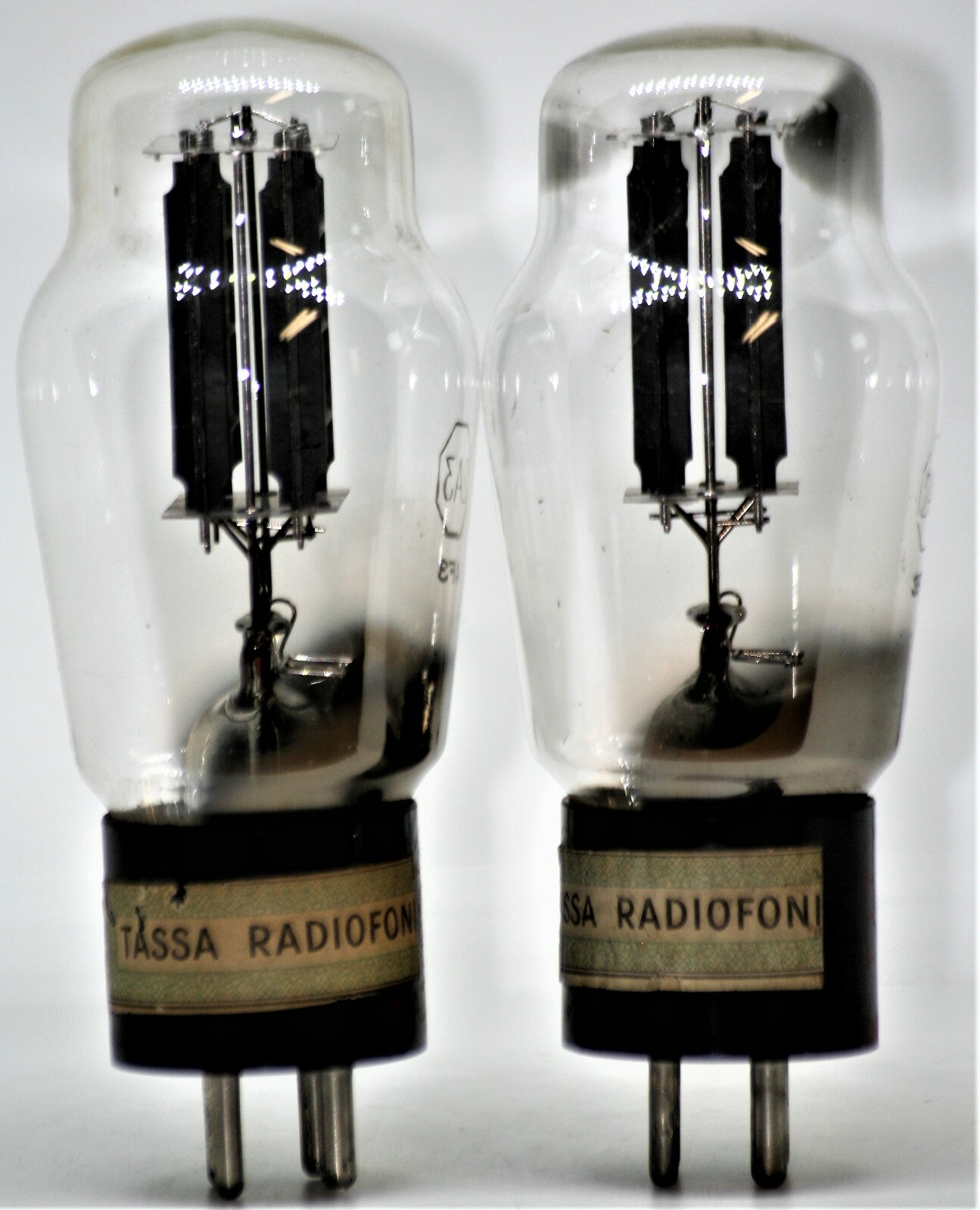 2A3 TUBE BRIMAR MATCHED PAIR POWER TUBES VALVE BRITISH DUAL BOX PLATE ...