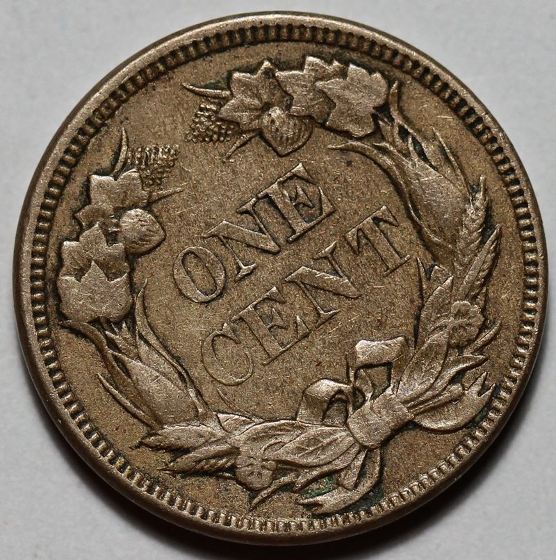 1858 Flying Eagle Cent - Large Letters - Scratches - US 1c Penny Coin ...