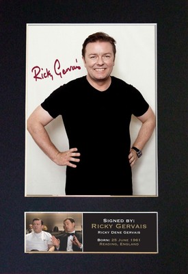 #22 RICKY GERVAIS Reproduction Signature/Autograph Mounted Signed ...