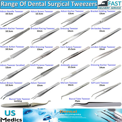 Dental Ortho Brackets Cotton Forceps Dressing Atraumatic Thumb Tweezers ...