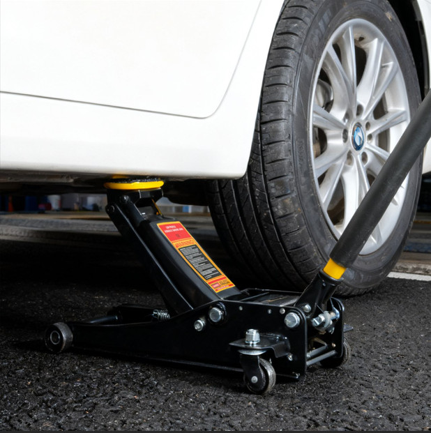 Durable steel Trolley Jack 3 Ton Compact Hydraulic for Van Car Caravan ...
