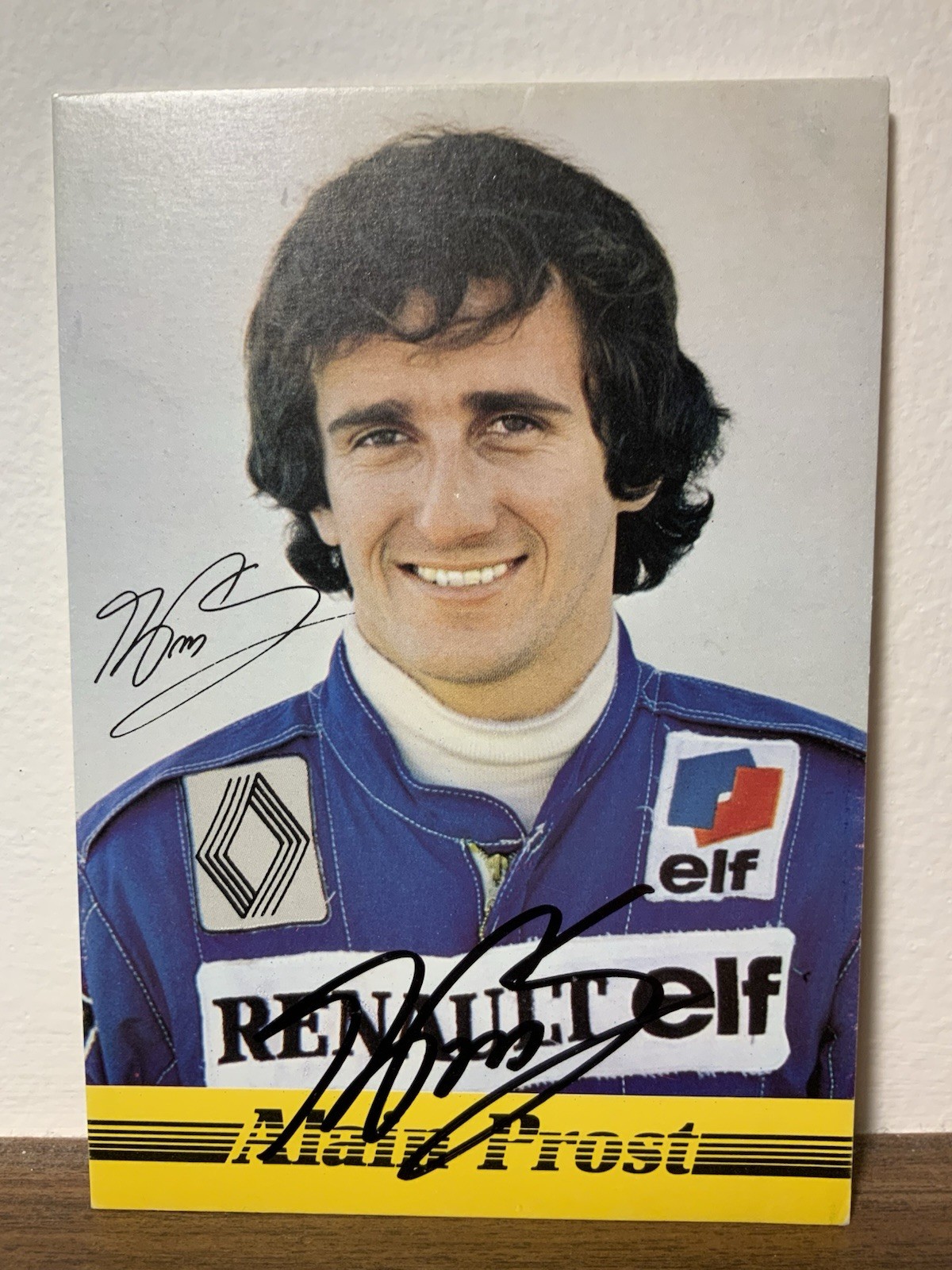 Original Hand-Signed Postcard – Alain Prost – Formula 1 – Renault Elf F ...