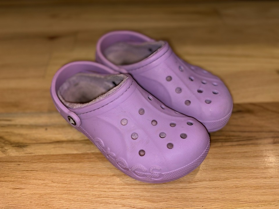 Lavender Crocs Classic Unisex Adult M6 W8 Lined Clog Fuzzy Slippers ...