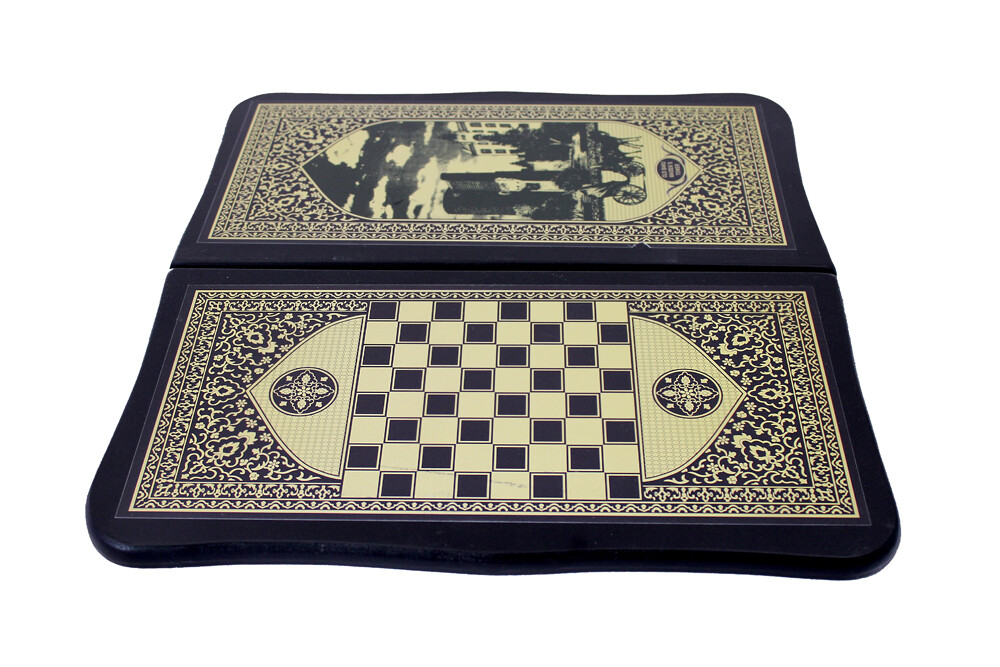 Backgammon Dame Box Brettspiel Holz 40 x 40 cm Gesellschaftsspiel 2 ...